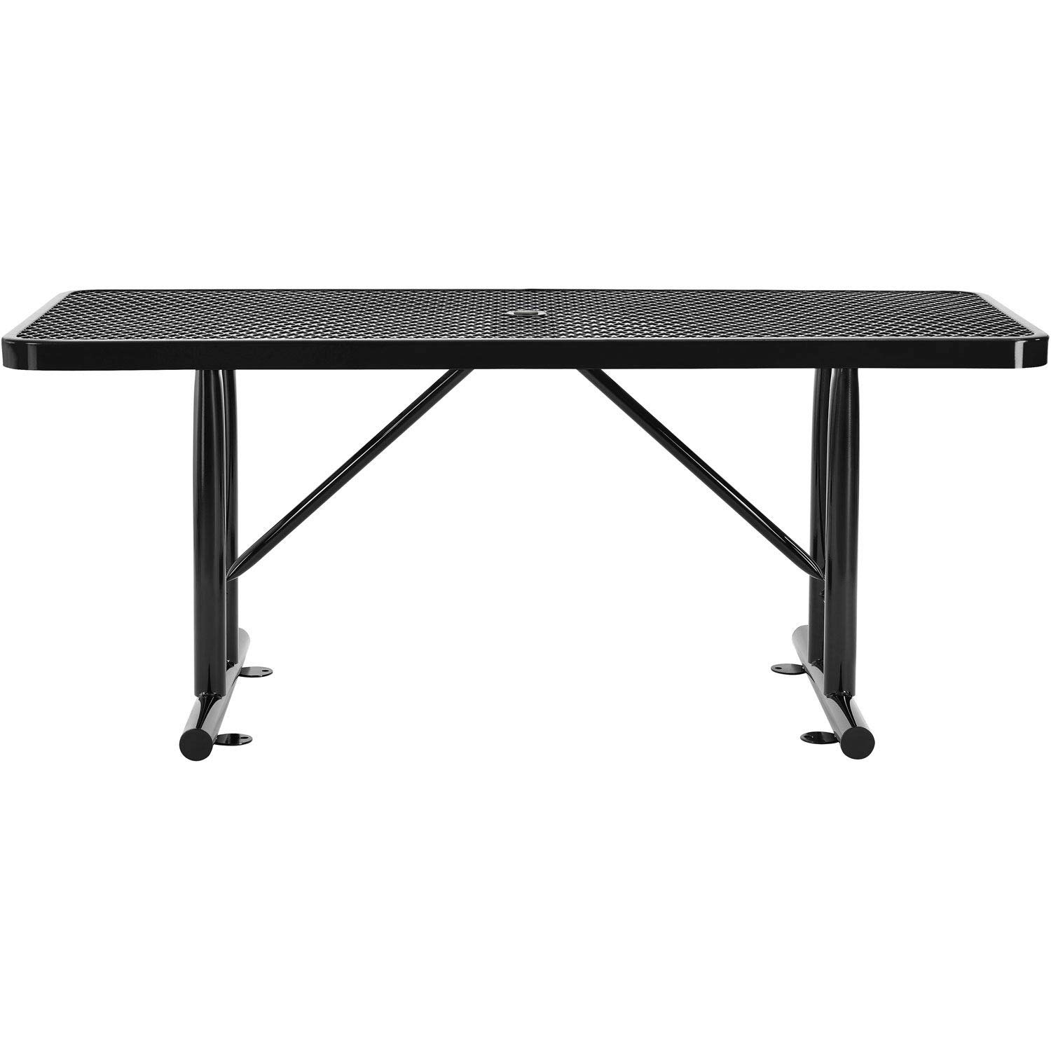 Global Industrial 6' Rectangular Expanded Metal Outdoor Table, Black
