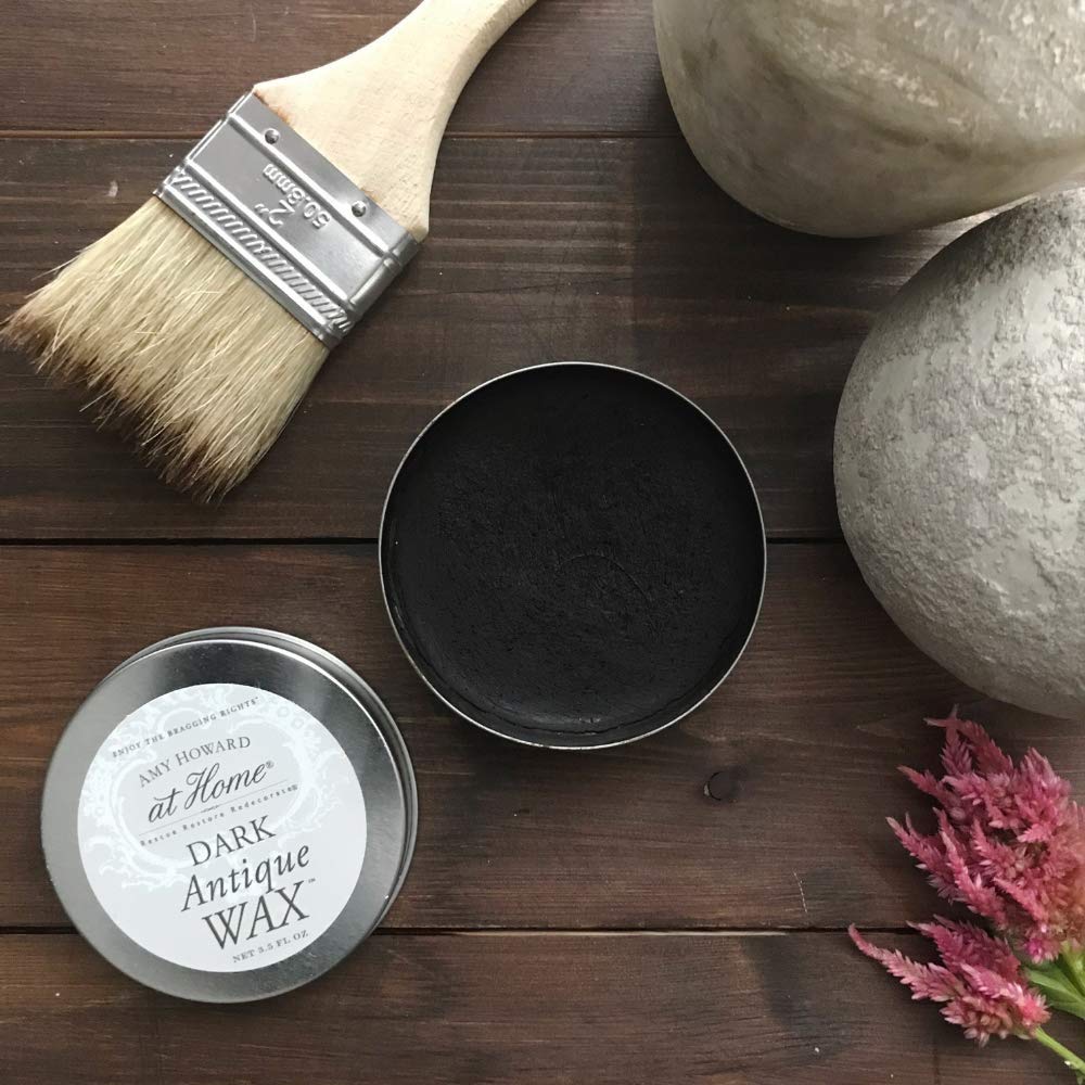 AMY HOWARD AT HOME - Dark Antique Wax for Vintage Furniture Restoration - Protective Finish and Seal - Dark Finish (3.5 Oz)