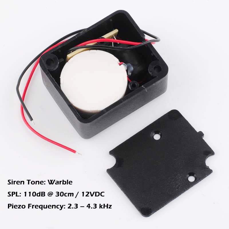 Wishiot 12V DC Black Mini Piezo Alarm Siren 110dB Insurance Safes Anti-Theft Alarm High-Decibel Buzzer for Car(Pack of 5)