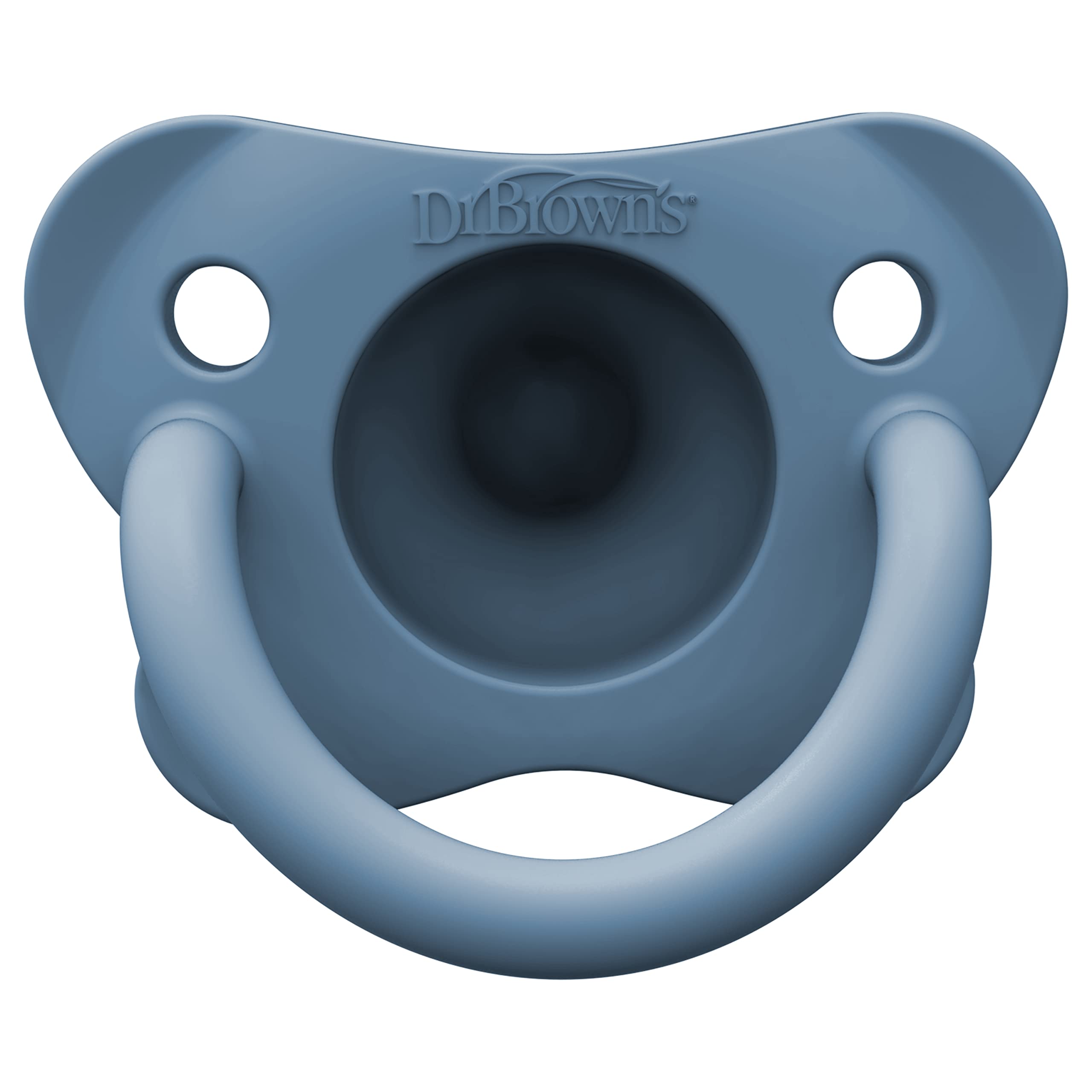 Dr. Brown's HappyPaci 100% Silicone Pacifier 0-6m, BPA Free, White, Blue, Light Blue, 3 Pack