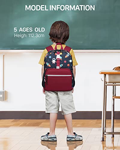 Bagseri Preschool Backpack, Kids Backpacks for Boys, Toddler School Backpack with Chest Strap BPA Free, 15 Inch (Astronaut, Dark Blue)