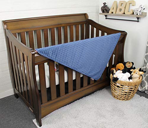 Top Tots Baby Blanket - City Cars and Trucks with Navy Blue Minky Dot
