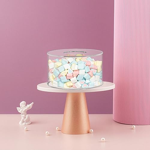 Cutora 3PCS Acrylic Cake Stand Fillable Clear Cake Riser Box Cylinder Round Display Case for Wedding Birthday Party 3 Tiers 6" 8" 10"