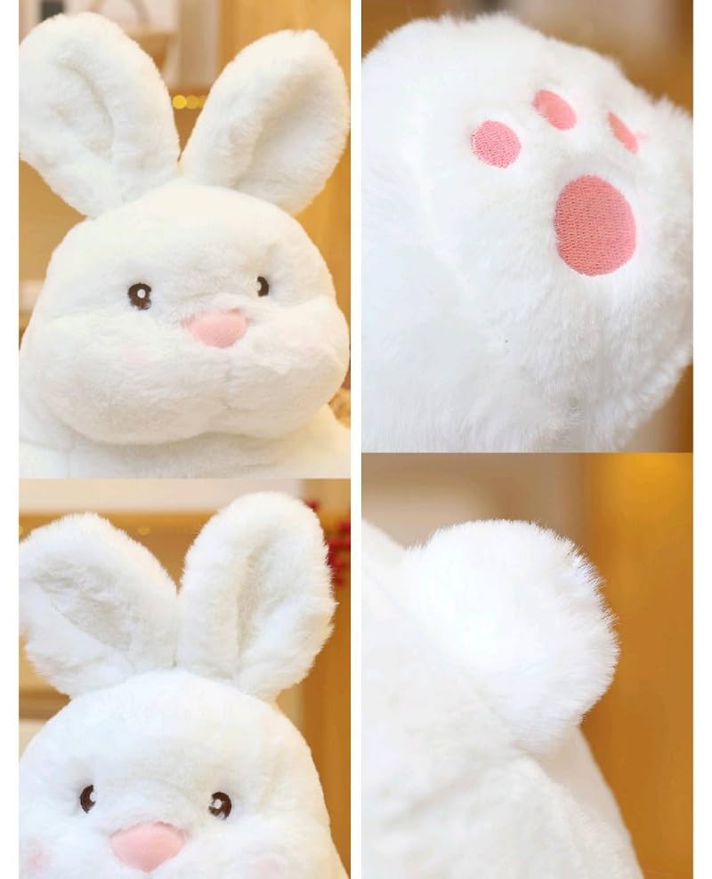 ARELUX 22in Large Bunny Plush Stuffed Animal Hugging Pillow:Soft Giant Sleeping Body Warm Fluffy Pillow Adorable Chubby Bunny Plushie Toy Creative for Friends Dormitory