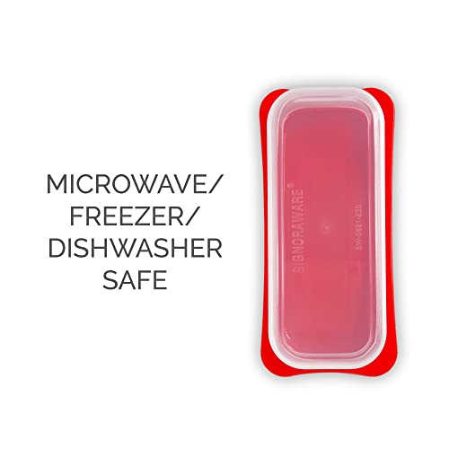 Cover Butter Container - Butter Storage Container with Transparent Lid - Durable Plastic Butter Container for Counter - Plastic Butter Dish with Lid - Covered Butter Dish for Home or Camping (Red)