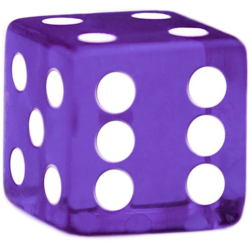 BBG Set of 10 Translucent 19mm Casino/Game Dice - Great for Most Games! (Purple)