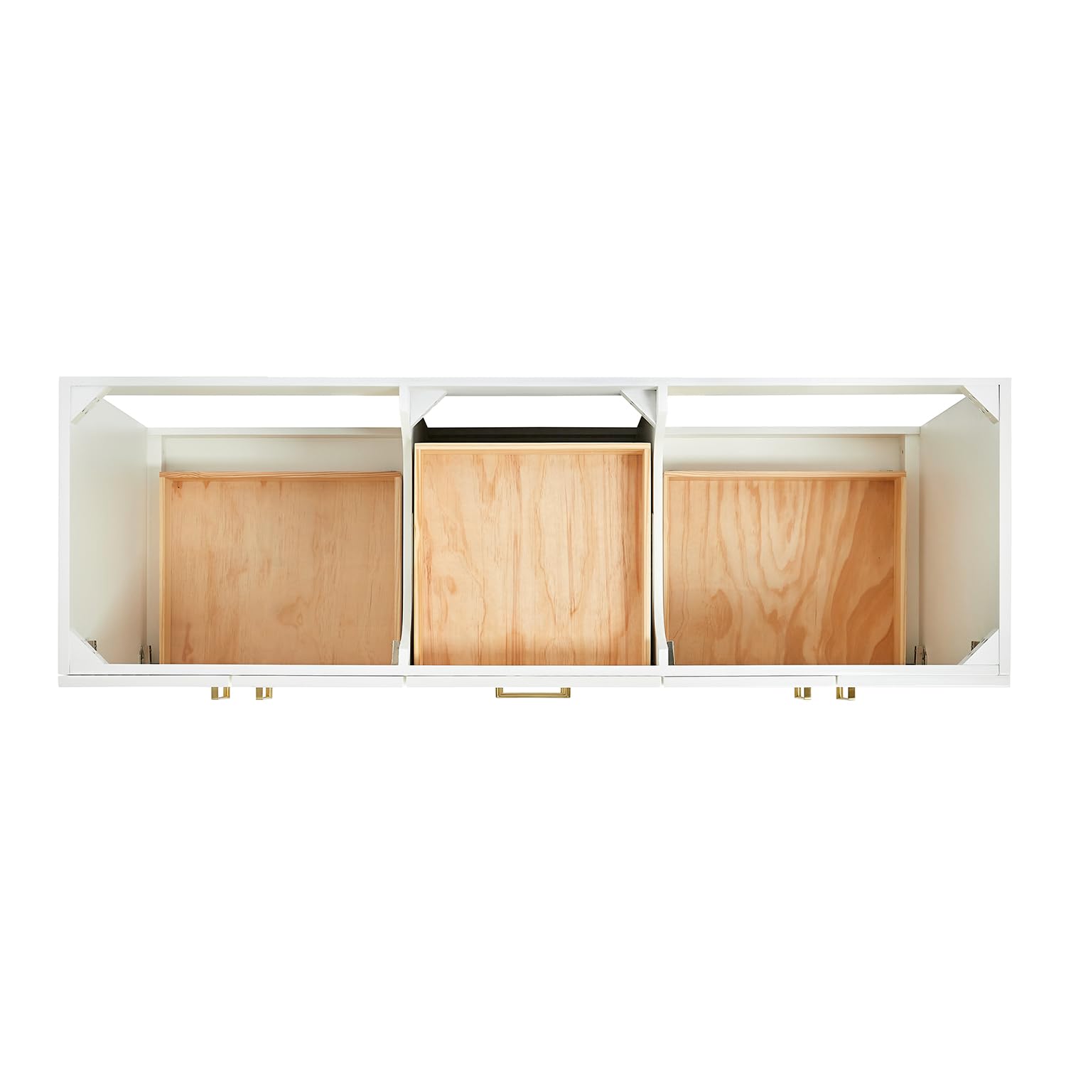ARIEL Taylor 67 Inch Double Rectangle Sink Vanity with White Quartz Countertop W/1.5" Edge in White