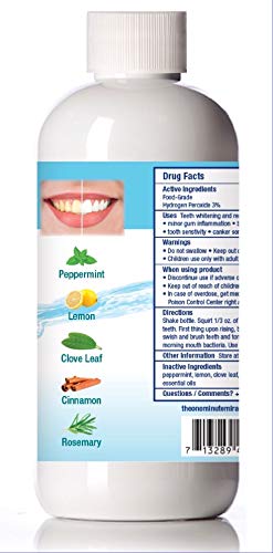 Miracle Write Smile - Essential Oxygen Rinse Mouthwash for Whiter Teeth, Fresher Breath, and Healthier Gums, Peppermint 12 fl. oz