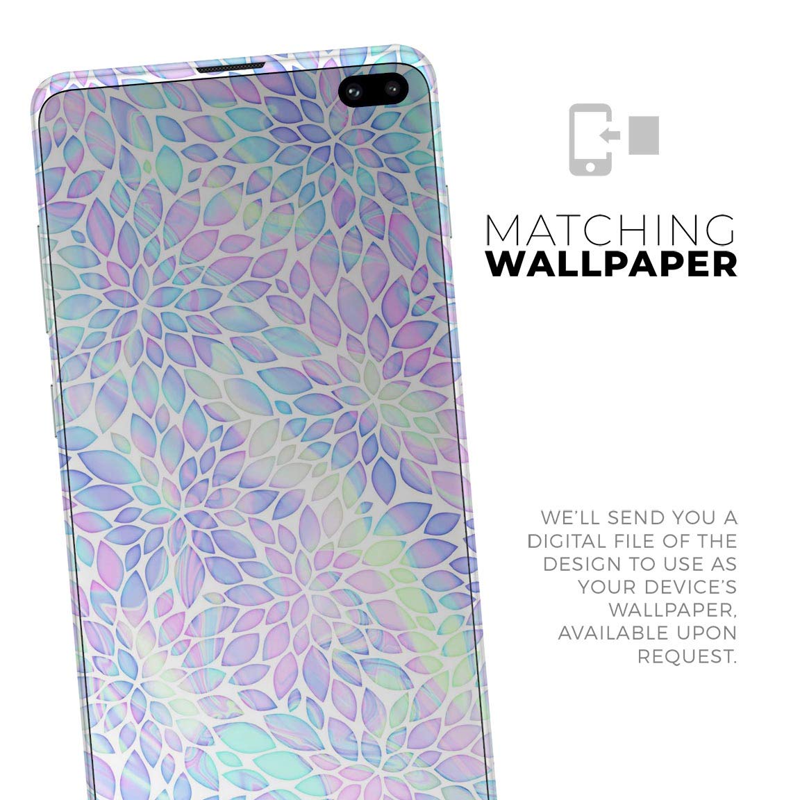 DesignSkinz Iridescent Dahlia v3 Protective Vinyl Decal Wrap Skin Cover Compatible with The Samsung Galaxy S20 (Screen Trim & Back Glass Skin)