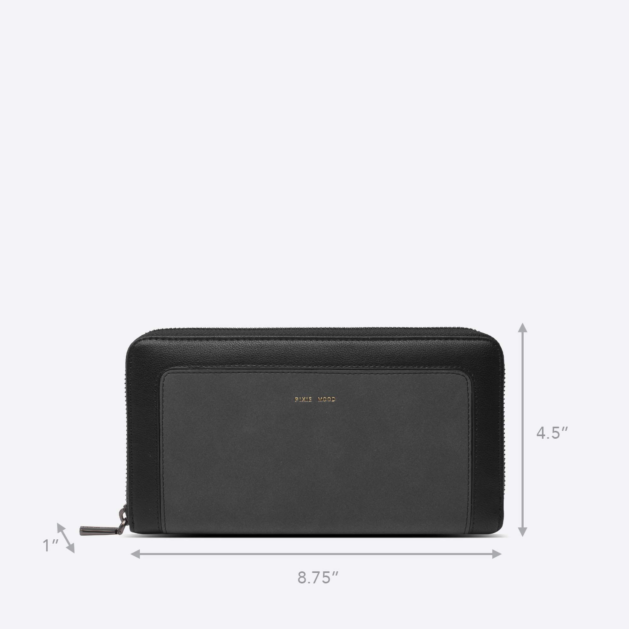 Pixie Mood Inc Pixie Mood Emma 8.75 x 4.5 Vegan Leather Zippered ID Card Wallet, Misty Rose