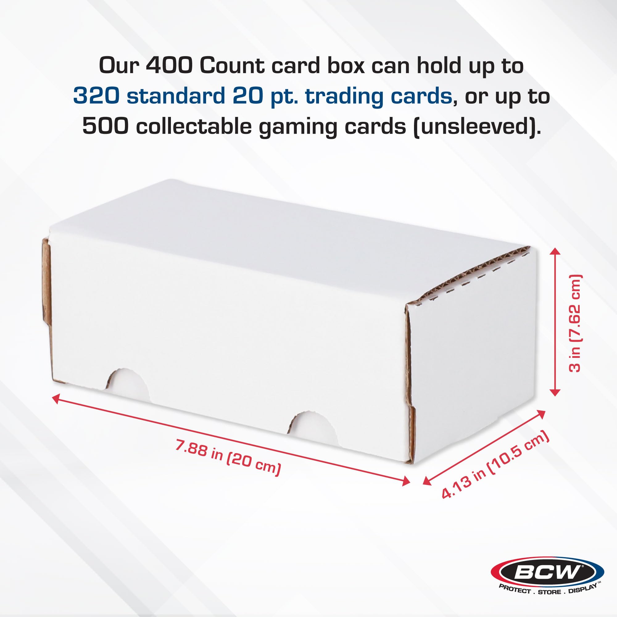 BCW 400 Count Trading Card Storage Box | Cardboard Organizer for Baseball, Basketball, Football Cards, MTG, Pokemon | Card Game Storage & Protection | Card Storage Box | Assembly Required
