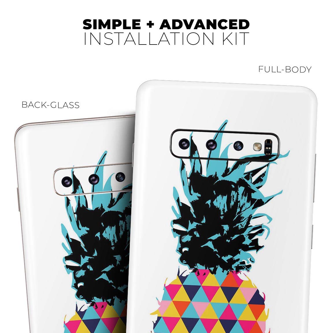 DesignSkinz Geo Retro Summer Pineapple v1 Protective Vinyl Decal Wrap Skin Cover Compatible with The Samsung Galaxy S20 (Screen Trim & Back Glass Skin)