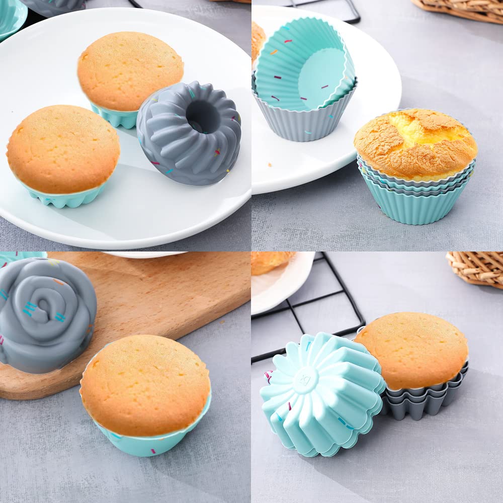 30pcs Nonstick Silicone Bakeware Set With Baking Pan, Silicone Cake Molds, Baking Sheet, Donut Pan, Silicone Muffin Pan,Cake Pan, And 24 Pack Silicone Cupcake Mold Baking Cups