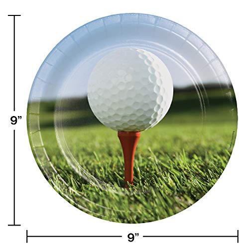 Creative Converting Sports Fanatic Golf Sturdy Style Paper Dinner Plate, 8.75", Multicolor