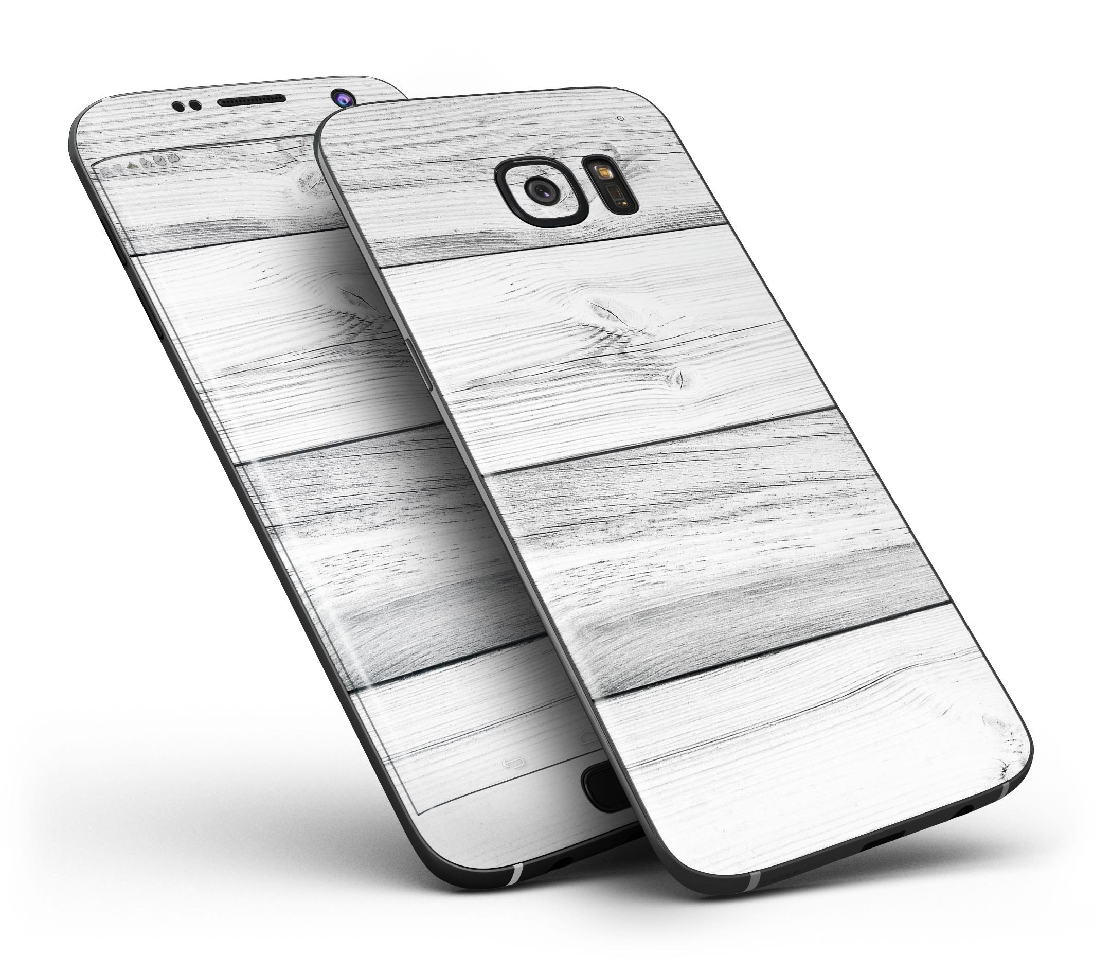 Design Skinz Design Skinz White & Gray Wood Planks Full-Body Wrap Decal Skin-Kit for The Galaxy S9 Plus