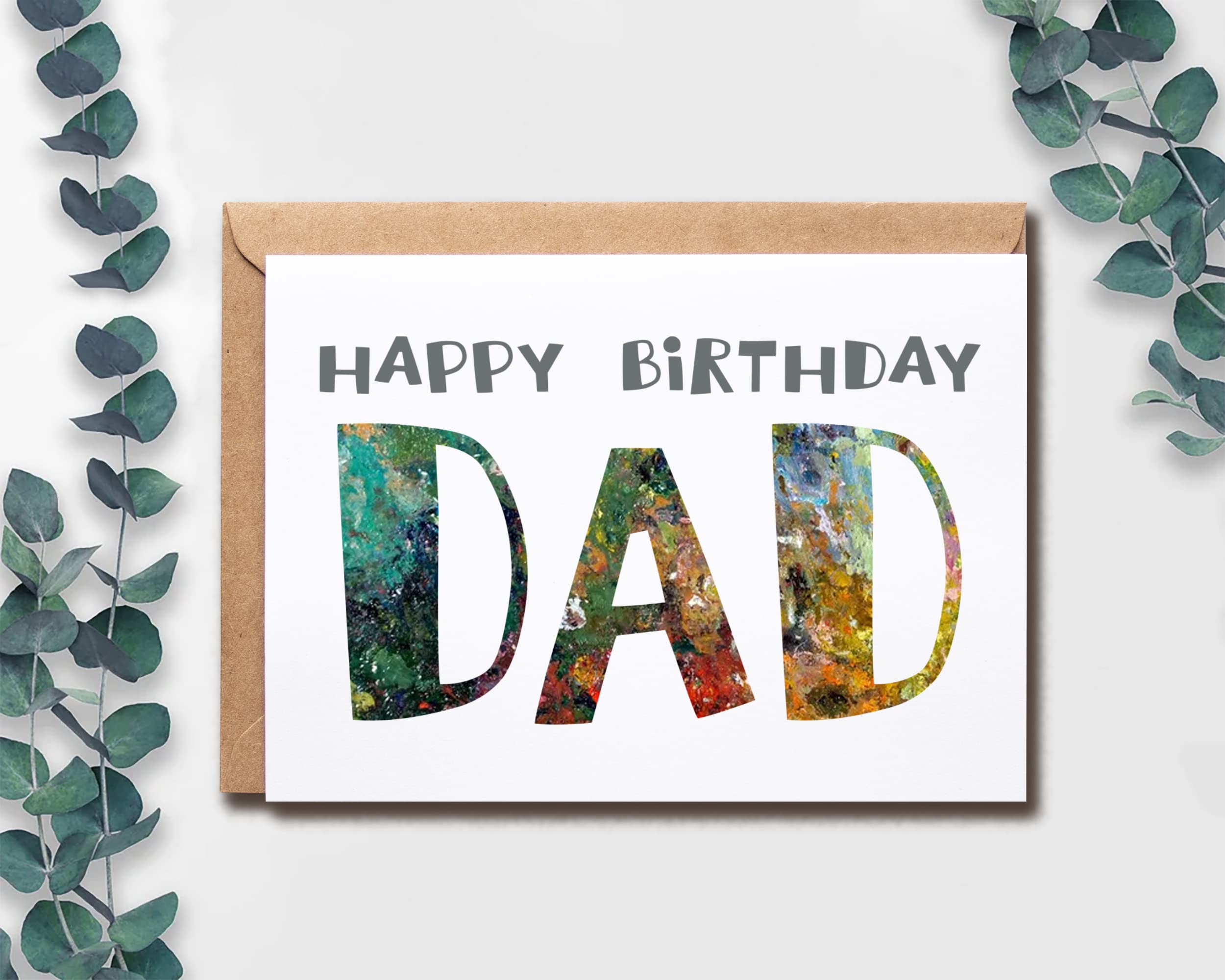 Happy Birthday Dad - Dad Birthday Card - Dad Card - Card For Dad Modern - Dad Birthday Card - Card For Dad