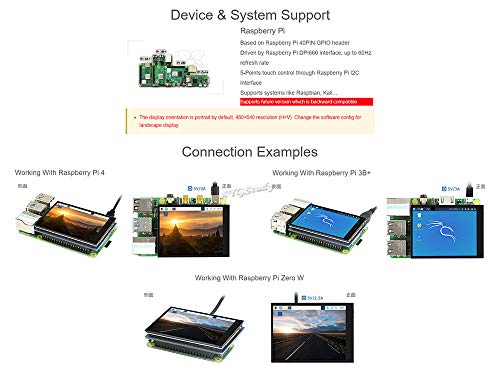 XYGStudy for Raspberry Pi 2.8inch IPS Capacitive Touch Screen DPI LCD Resolution 480×640 Display I2C Interface Compatible with Raspberry Pi 4B/3B+/3B/2B/Zero/Zero W WH