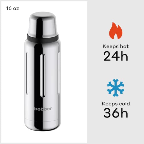 Bobber - Pack of 34 oz and 16 oz Classic Stainless Steel Vacuum Insulated Thermo Flasks Bottles with Cup Lid (Glossy)