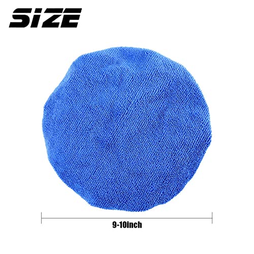 Glarks 5Pcs 9-10 Inch Car Polisher Pad Bonnet Soft Microfiber Polishing Bonnet Buffing Pad Cover for 9" and 10" Car Polisher