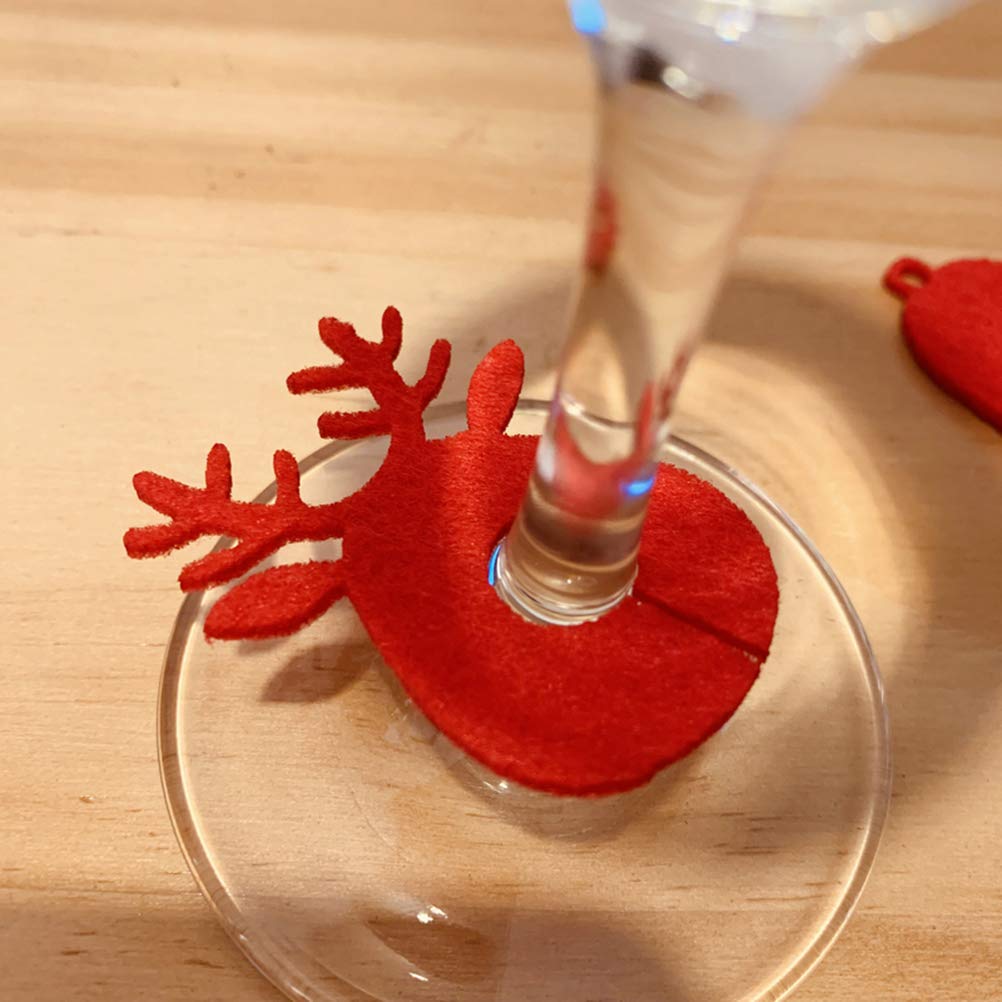 Amosfun 9pcs A Set Christmas Wine Glass Marker Creative Design Drinking Cup Identifier Party Cup Sign Festival Decors Christmas Supplies