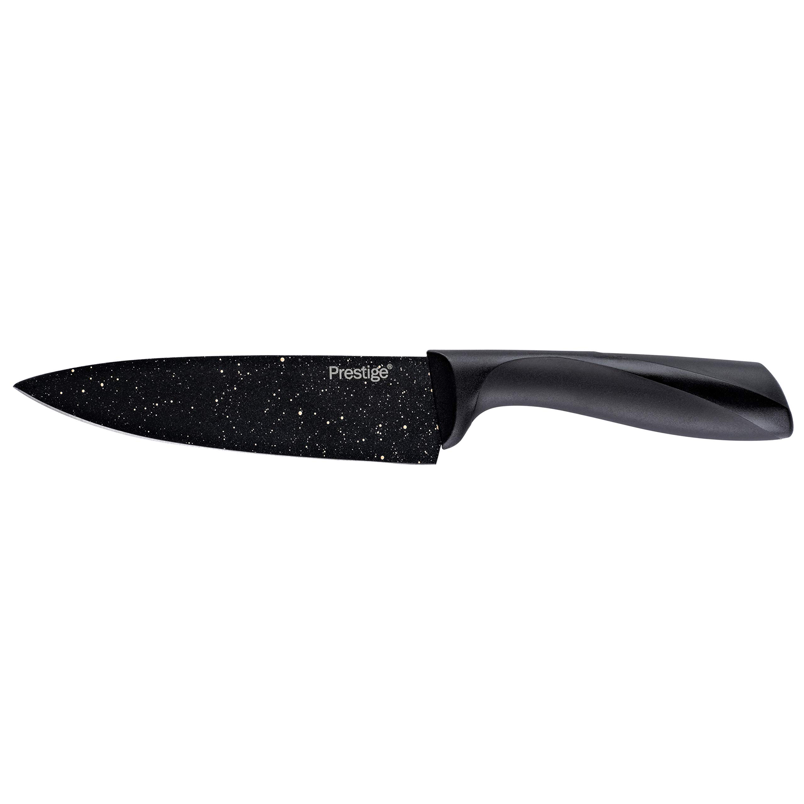 Prestige Stone Quartz Knives/Cutlery, 2 Piece, Black and Gold Speckle