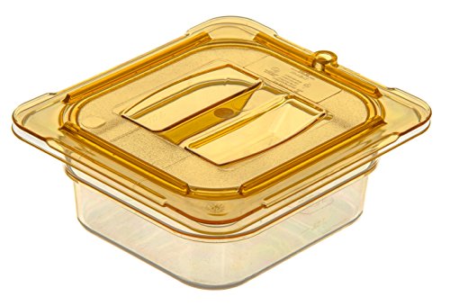 Carlisle FoodService Products 10510U13 StorPlus High Heat Universal Handled Food Pan Lid, Sixth Size, Amber