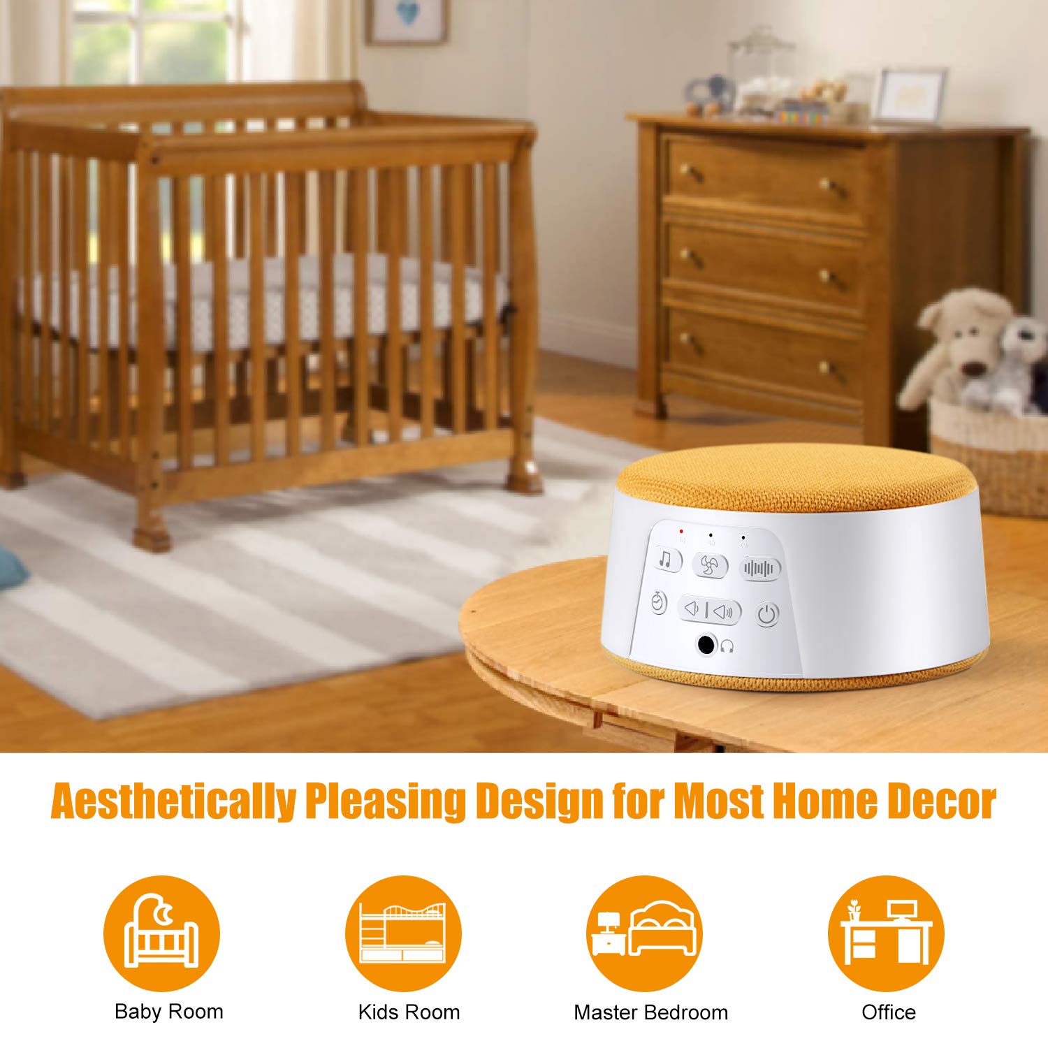 UNEGROUP White Noise Machine, 29 HiFi Soothing Nature Sounds, Timer, Volume Control, Sleep Sound Therapy for Baby & Adults