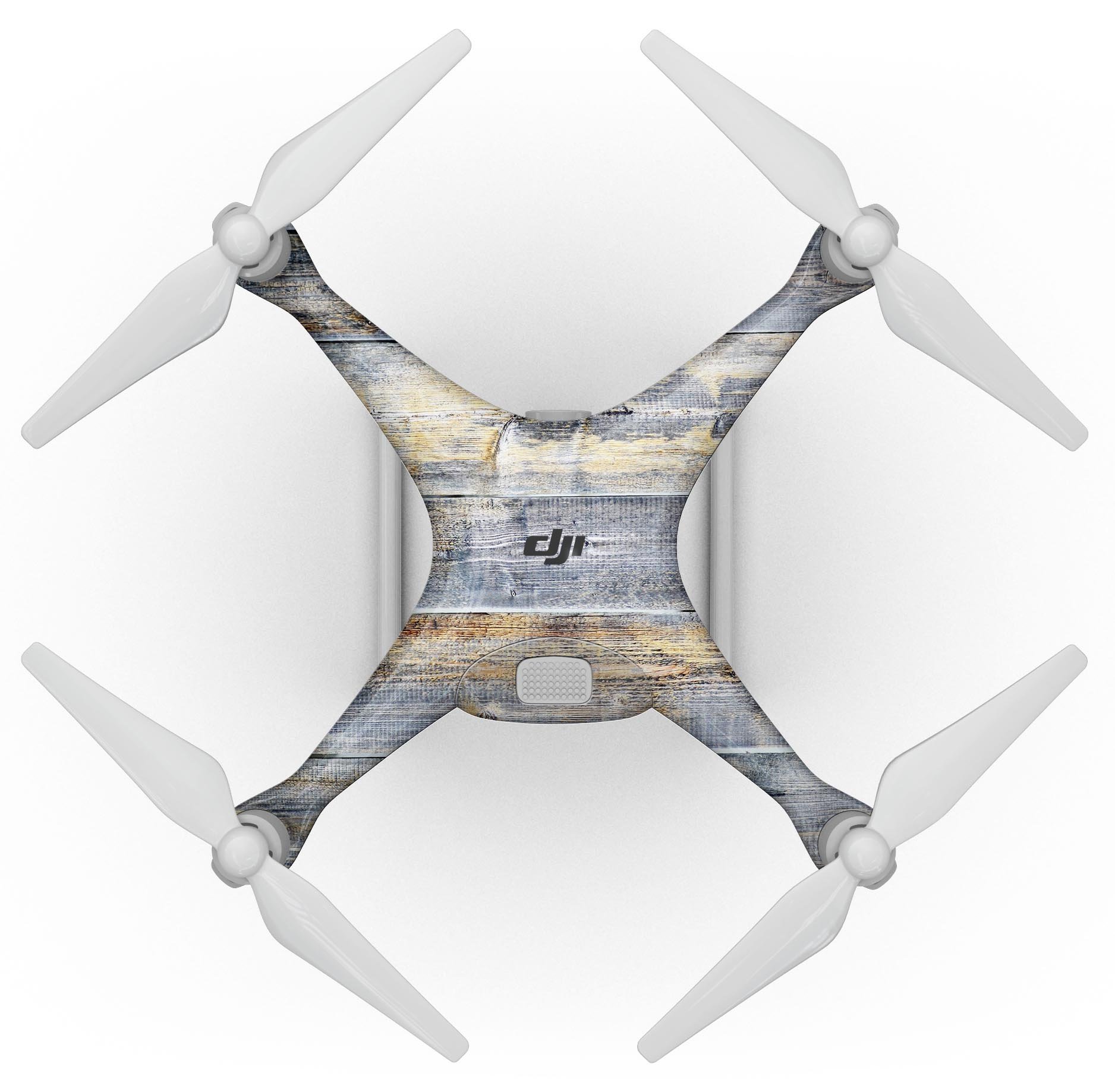 Design Skinz Design Skinz Vintage Wooden Planks with Yellow Paint Full-Body Wrap Decal Skin-Kit Compatible with The Drone DJI Spark
