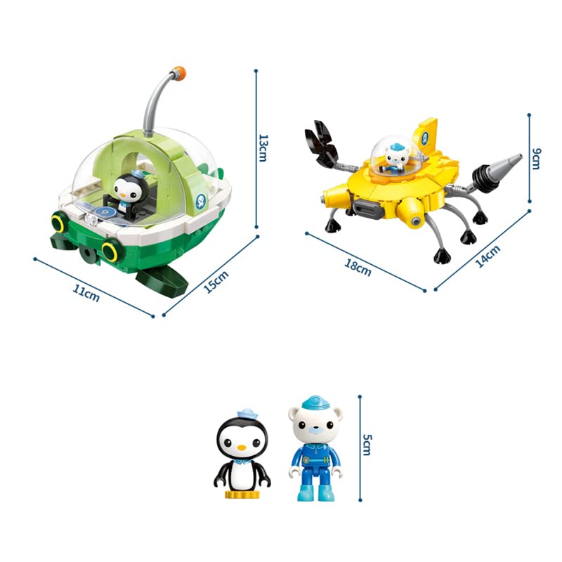 BASEPLATES for Age 6+ Building Block Octonauts Ocean Adventure Octonauts Rescue Ship GUP-E Guppy GUP-D Mobula Vehicle & Barnacles Peso 429pcs Building Brick Set-No Package Box