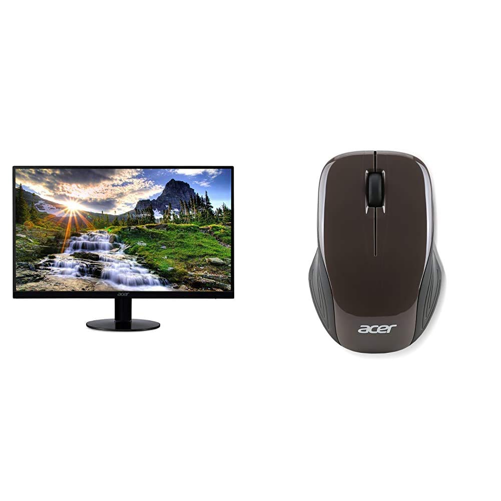 Acer SB220Q bi 21.5 Inches Full HD (1920 x 1080) IPS Ultra-Thin Zero Frame Monitor (HDMI & VGA Port),Black Wireless Optical Mouse