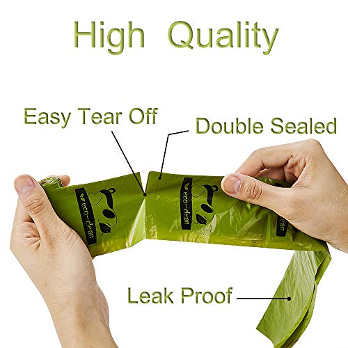 ECO-CLEAN Dog Poop Bags, 24 Rolls/360 Bags with Dispenser, Dog Waste Bags, Unscented, Leak-Proof, Easy Tear-Off