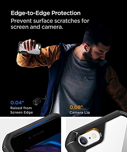 MOBOSI Compatible with iPhone SE 2022 Case/iPhone SE 2020/iPhone 8/7 Case, Rugged Military Grade Hard Vanguard Armor Cover Heavy Duty Shockproof Protective Phone Case 4.7 Inch (Matte Black)