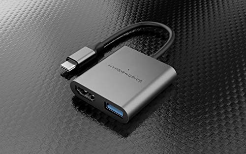 HyperDrive USB C to Hdmi 4k, USB-A 3.0 and 60W USB-C Adaptor | 3-in-1 Adapter for MacBook, Ultrabook, Chromebook and USBC Devices | Hyperdrive by Sanho | Silver
