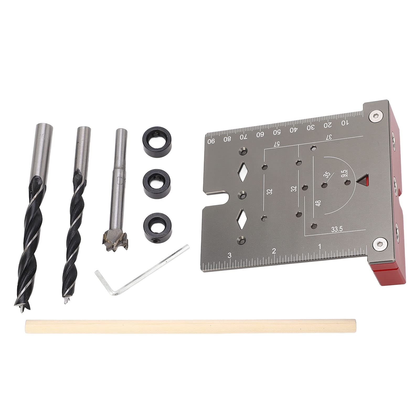 3 in 1 Aluminum Alloy Hinge Hole Drilling Guide Woodworking Tools, Professional Drilling Hole Puncher Locator Kit, Concealed Hinge Jig for Kitchen Cabinet Cupboard Door Hinge