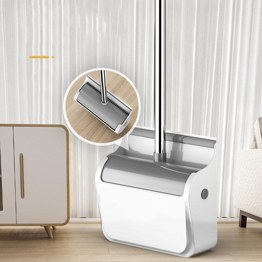 ACGrade Home Broom and Dustpan Cleaning Tools 2pcs Set Household Soft Hair Floor Clean Broom Non-Slip Magnetic Handle Windproof Dustpans Broom with Dustpan Combo Set,for Kitchen, Hall, Interior Floor