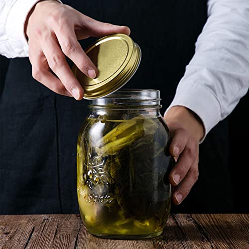 32 oz Glass Jars With Lids,Encheng Wide Mouth Ball Mason Jars 1000ml,Canning Jars For Pickles,Herb,Jelly,Jams,Honey,Glass Storage Jars Kitchen Canistes Containers Dishware Safe 9 Pack …