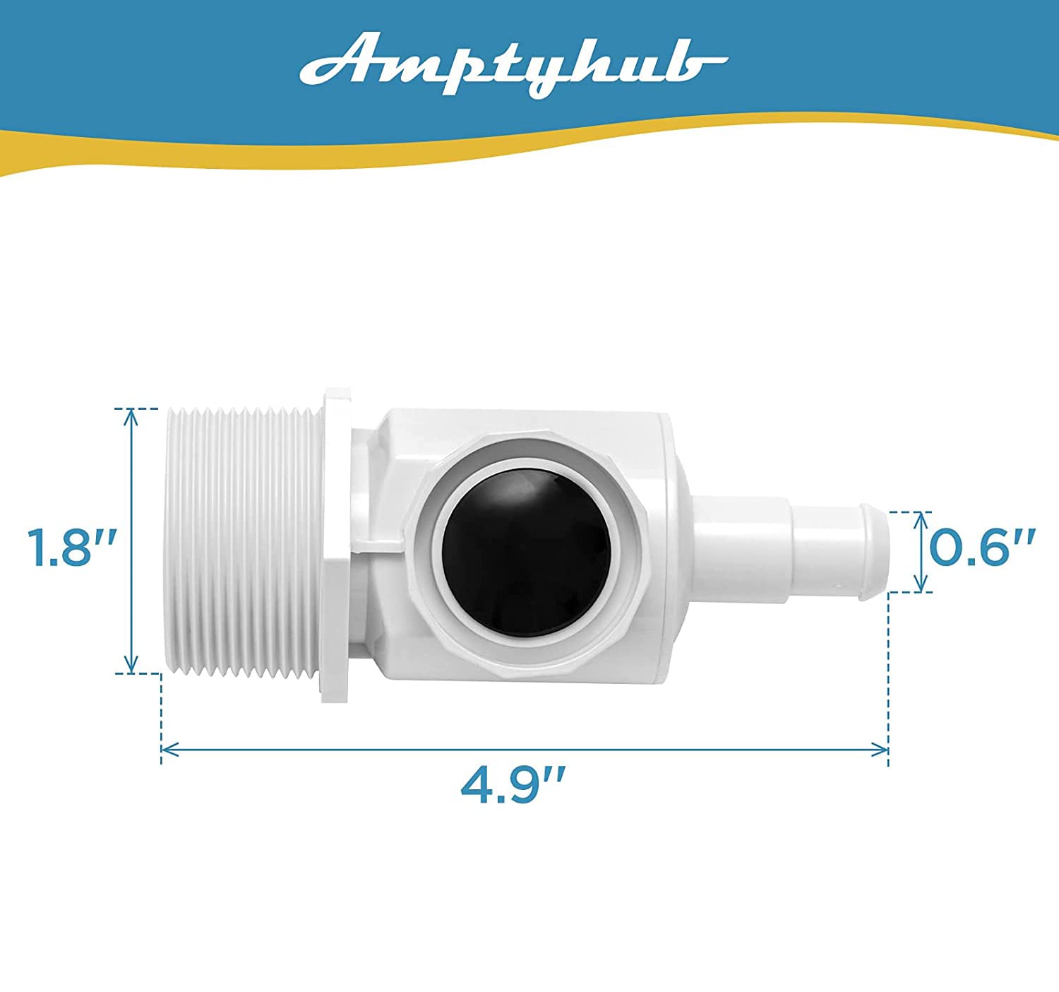 Amptyhub 9-100-9001 UWF Connector Assembly Compatible with Polaris Zodiac 380, 280, 180 Pool Cleaner Parts Replacement Universal Wall Fitting Connector Assembly Part