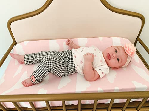 Changing Pad Cover β Premium Baby Changing Pad Covers 4 Pack β Girl Changing Pad Cover β Pure Jersey Machine Washable Pink and White Changing Table Cover β Diaper Changing Pad Cover Sheets