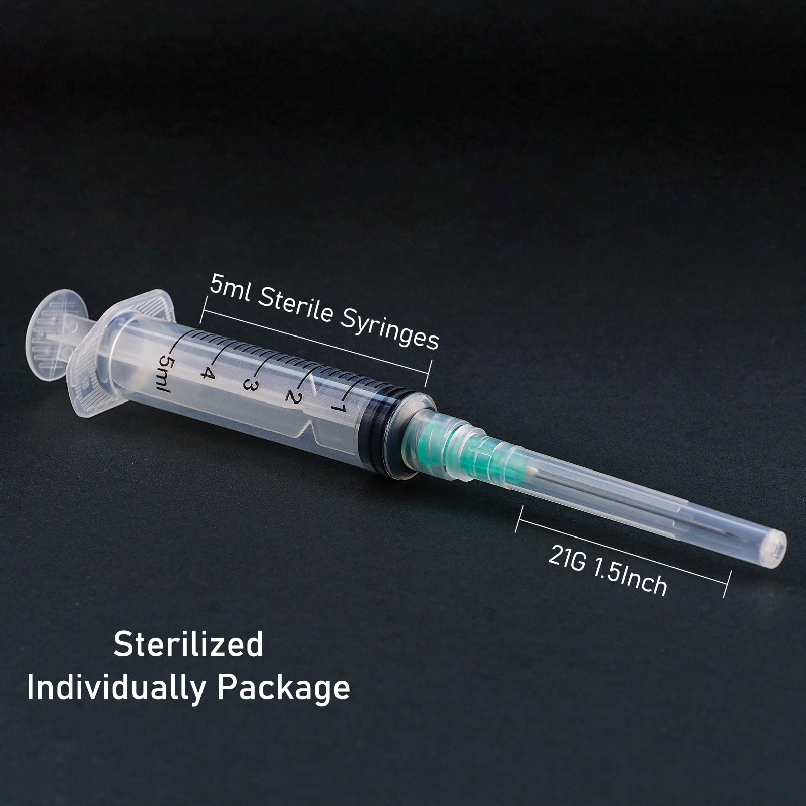 5ml Syringe with 21Ga 1.5" Lab Tools,Individually Packaged(20-Pack)