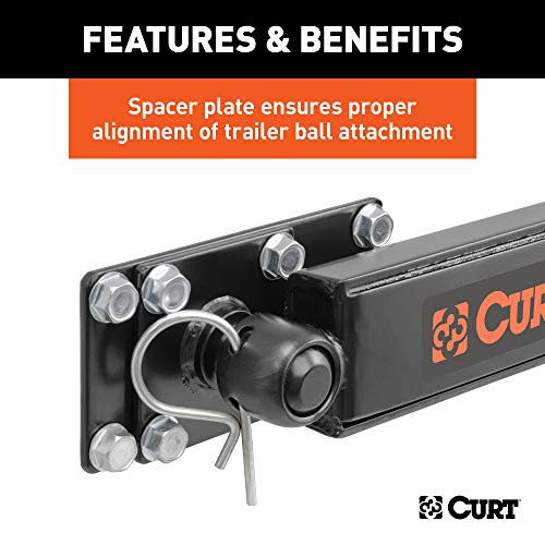 CURT 17063 Round Bar Weight Distribution Hitch with Integrated Lubrication and Sway Control, Up to 14K, 2-In Shank, 2-5/16-Inch Ball , Black