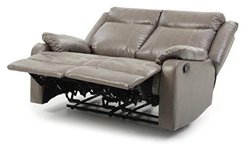 Glory Furniture Double Reclining Love Seat, Gray Faux Leather