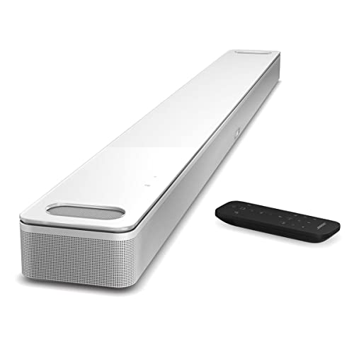 Bose Smart Soundbar 900, White with Bass Module 500 for Soundbar, Black