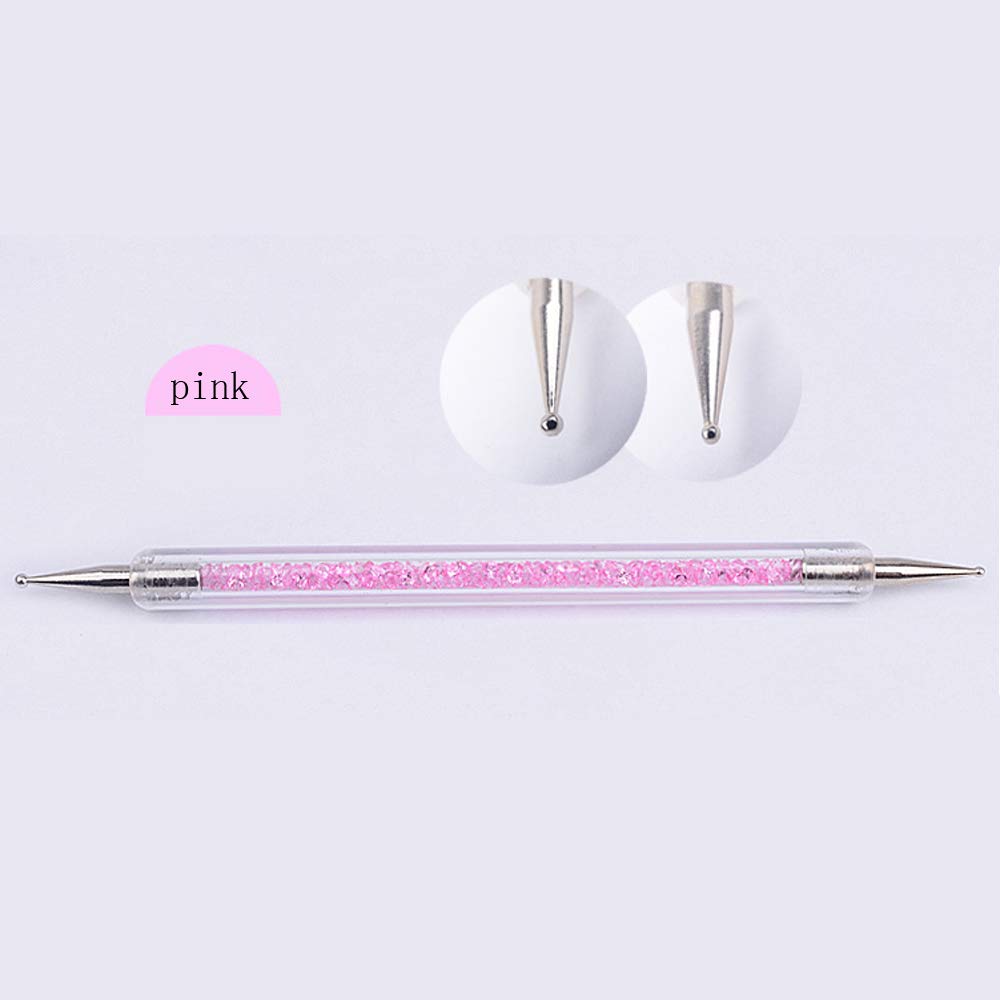 5pcs Rhinestone Dotting Pen Dual-ended Gems Crystals Studs Beads Picker Pencil with Crystal Acrylic Handle Pedicure Manicure Nail Art DIY Decoration Tool