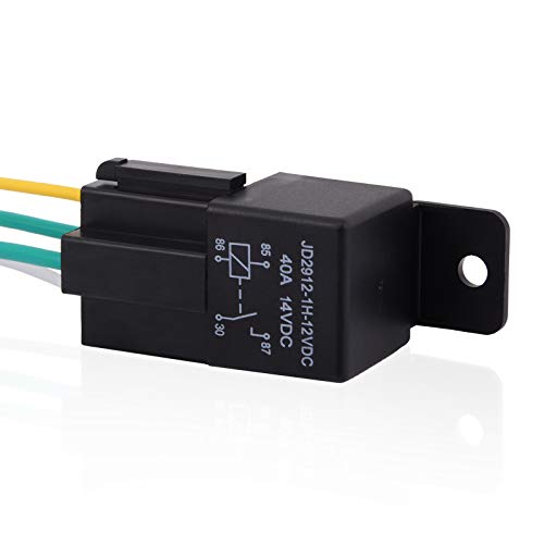 EHDIS Car Relay 4 Pin 12v 40amp Spst Model No.: JD2912-1H-12VDC 40A 14VDC, Auto Switches & Starters,Pack of 2
