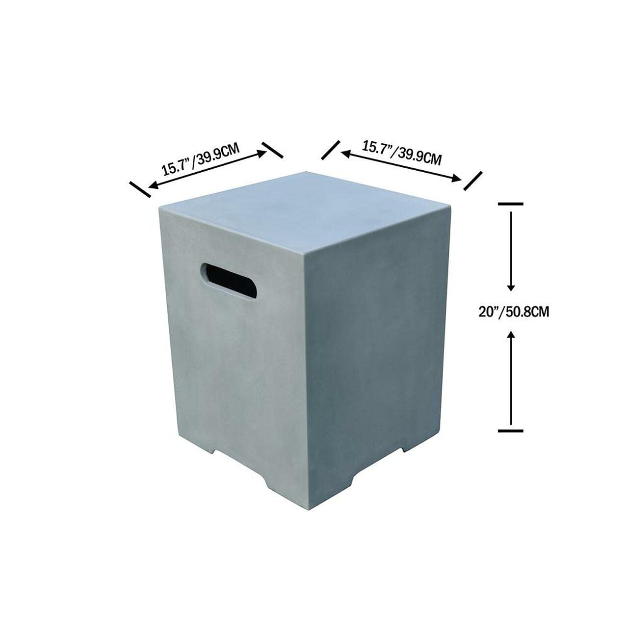 AMS Fireplace Elementi Concrete Square Propane Tank Cover - ONB01-109