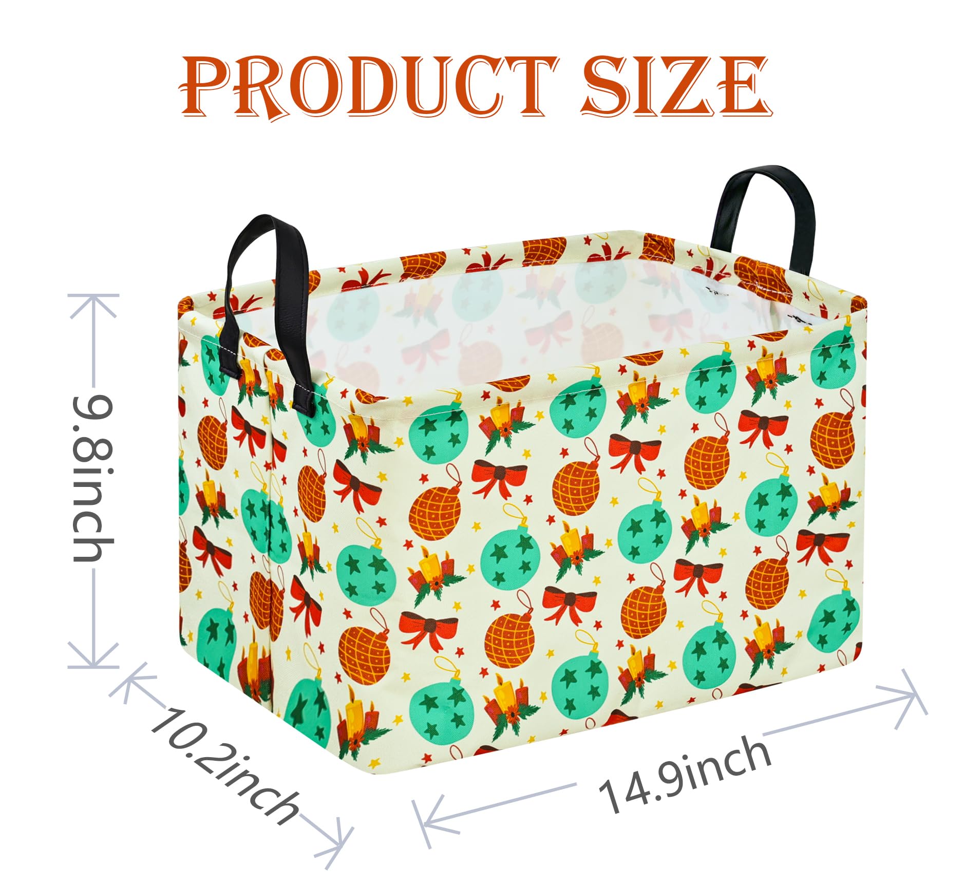 ACMUUNI Rectangle Happy Halloween Witch Pattern Kids Gift Storage Basket Organizer Basket Collapsible Shelf Basket with handle for Nursery Laundry Basket for Kids