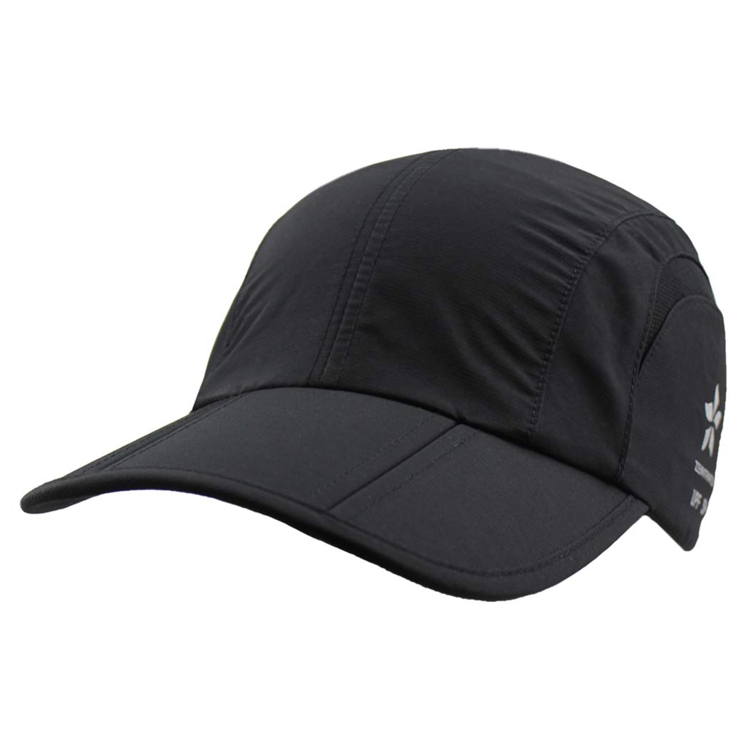 3-Panel Foldable UPF 50+ Sun Protection Portable Hats Quick Dry Baseball Cap Breathable Soft Adjustable Outdoor Sports Hat (Plum)