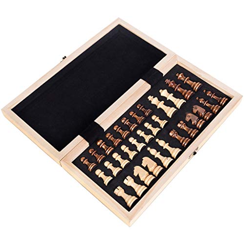 BIENKA MKVRS Chess Chess Set Chess Board Folding Wooden Chess Game Board with Felt Game Board Inside Portable Travel Folding Board Game for Kids Adults Chess Set Chessboard
