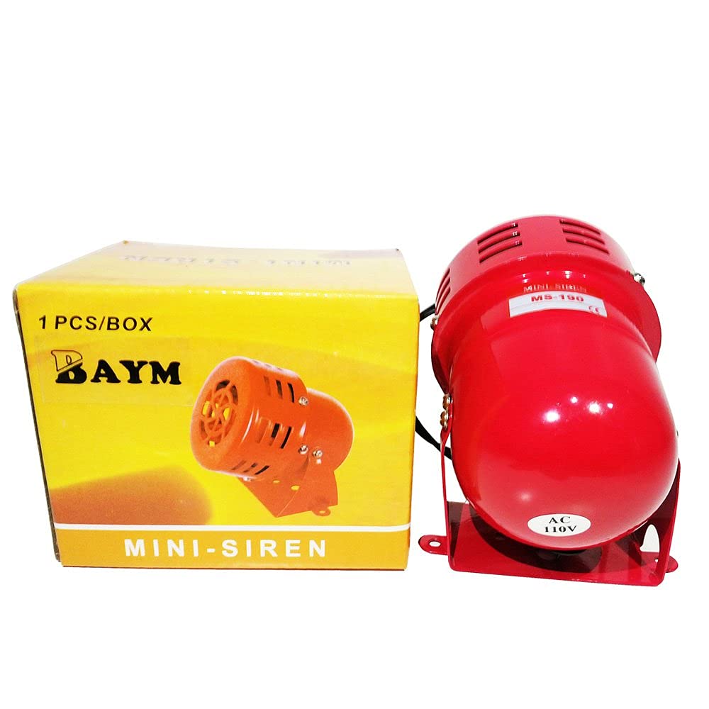 BAYM® AC 110V Horn 120dB MS-190 Industrial Motor Alarm Bell Siren Horn Sound Buzzer Alarm