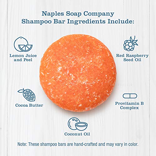 Naples Soap Company Solid Shampoo Bar for All Hair Types – Eco-Friendly, Free of Parabens, Alcohol, Pthalates – Handmade, pH Balanced, Hydrating Haircare, Lasts 50-75 Uses – Florida Fresh, 1.75 oz